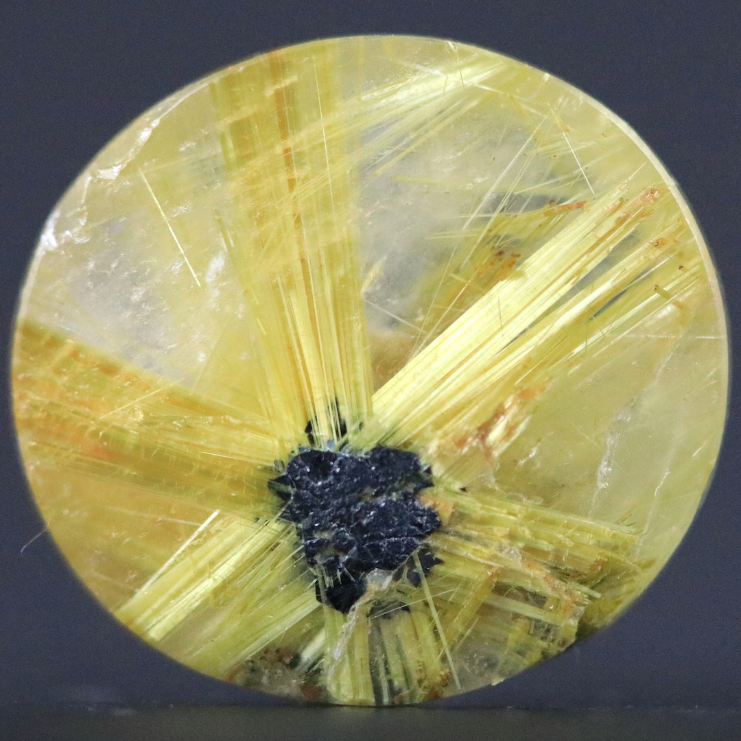 Full Gold Star Rutile & Hematite Included Quartz Gemstone Round ...