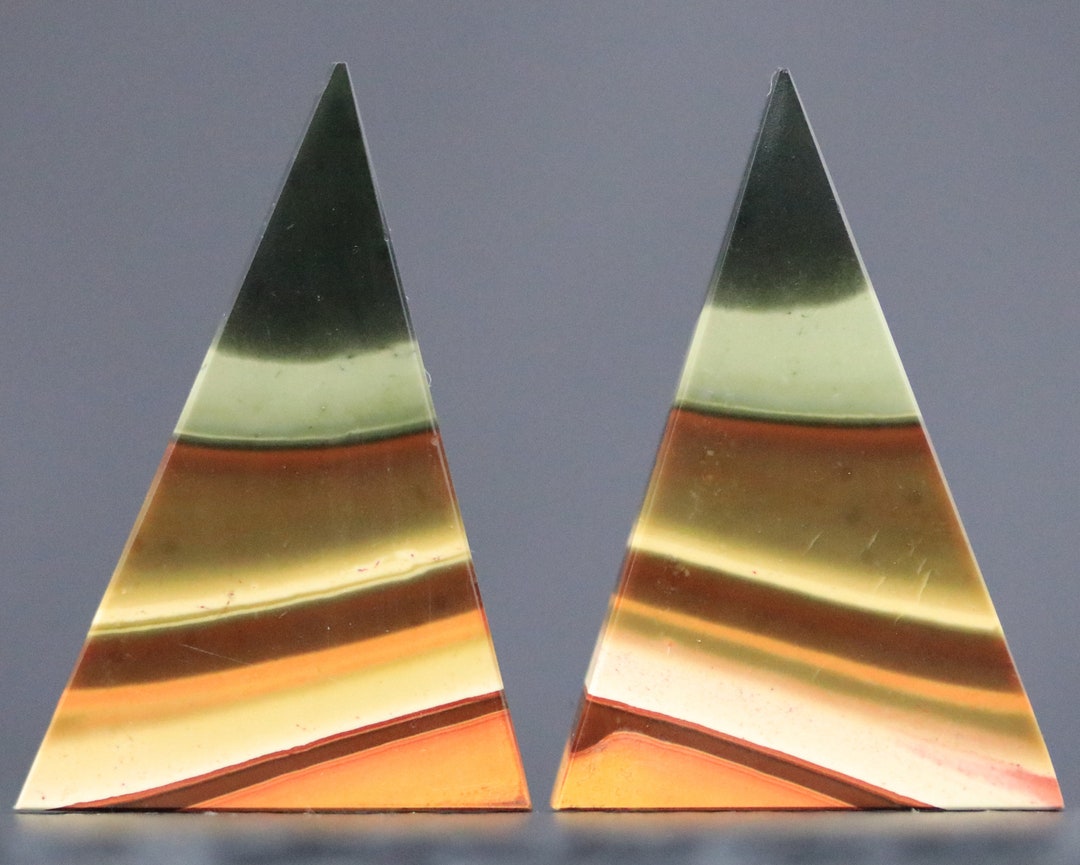 Triangles Matching Stone Set Jasper Gemstone Pair 36MM 40 - Etsy