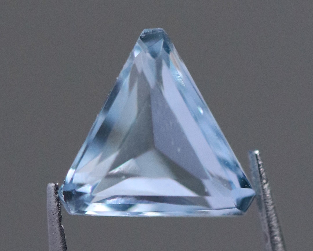 Aquamarine Triangle Facet Gemstone Natural Sky Blue Semiprecious ...