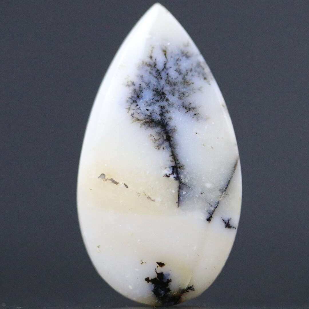 Dendritic Opal Merlinite Natural Flat Back Gemstone White and Black ...