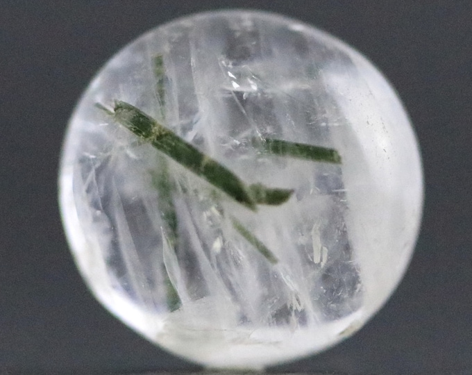 Green Rutilated Epidot Quartz Amazing Gemstone Round Flat Back Setting ...