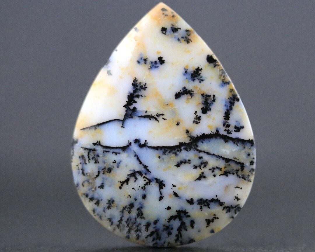 Dendritic Agate Teardrop Merlinite Gemstone Manganese Included Opalized ...