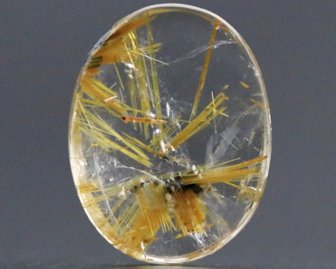 Gold Star Rutile Quartz Gemstone Hematite Center Golden Rutilated Flat ...