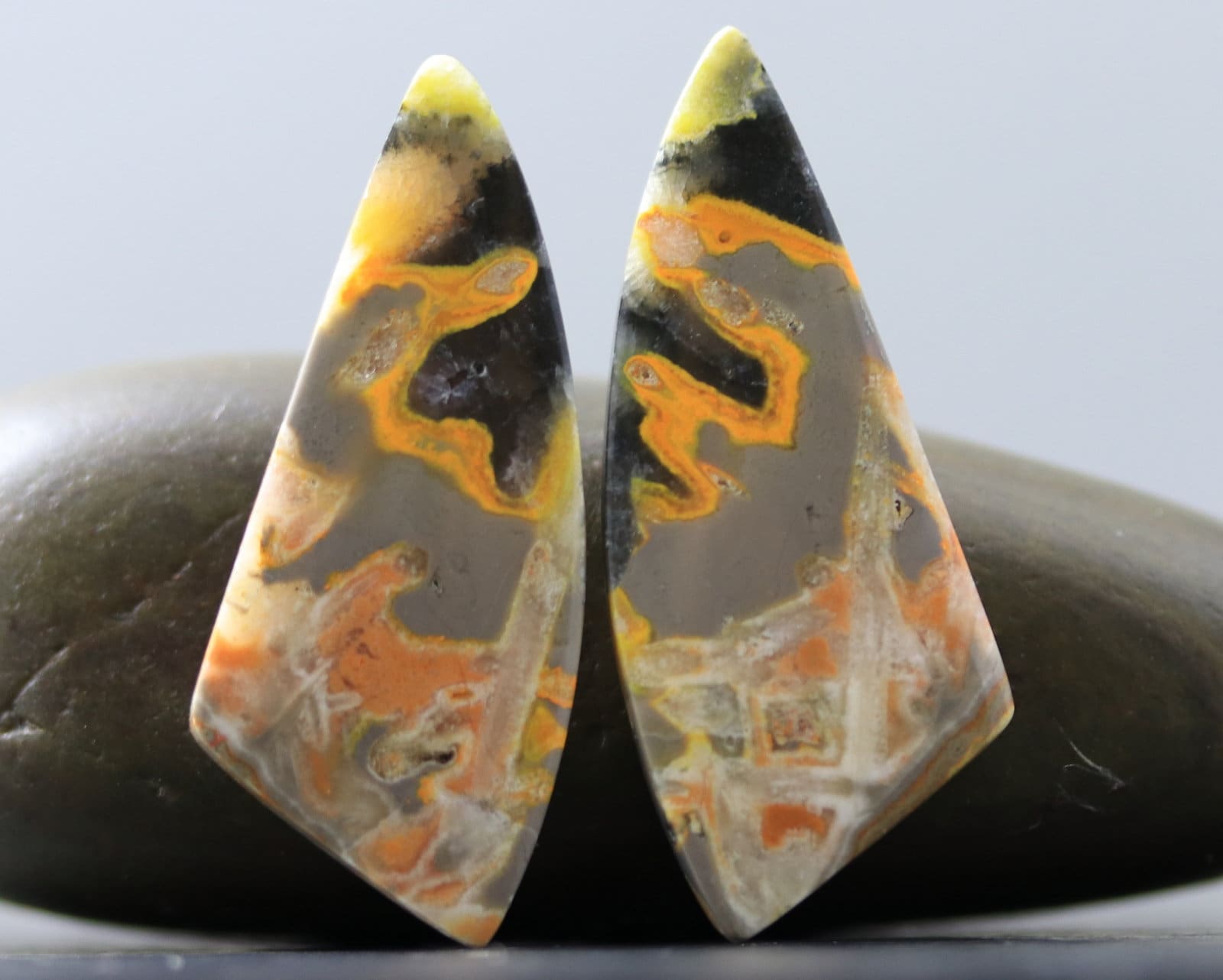 Gemstones Craft Supplies & Tools CLEARANCE Pair Bumblebee Agate ...