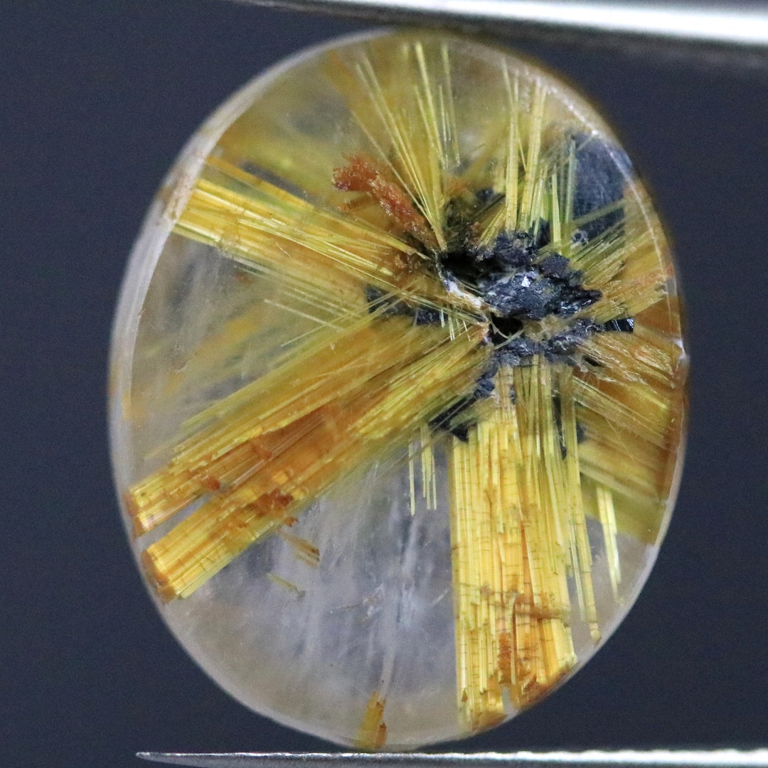 Full Gold Star Rutile Quartz and Hematite Round Gemstone Very Rare ...