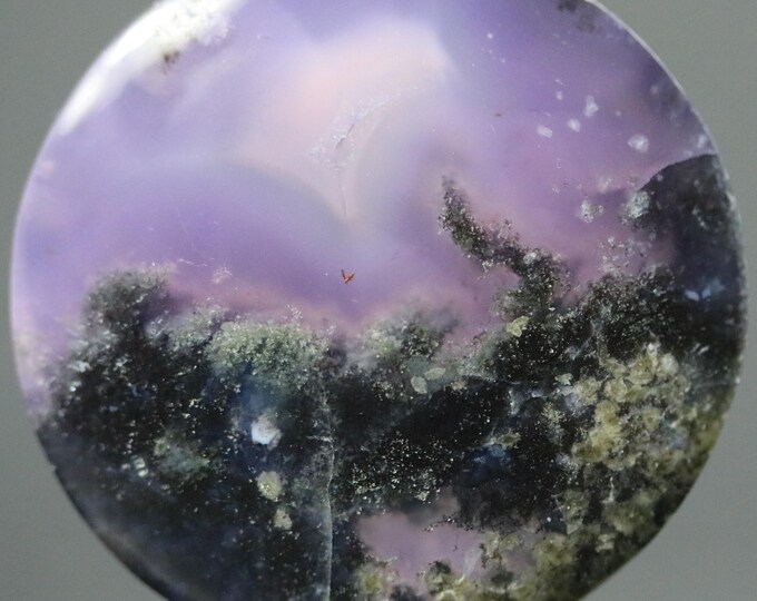Chalcedony & Green Mossy Inclusions Rare Gemstone Specimen Aka Purple ...
