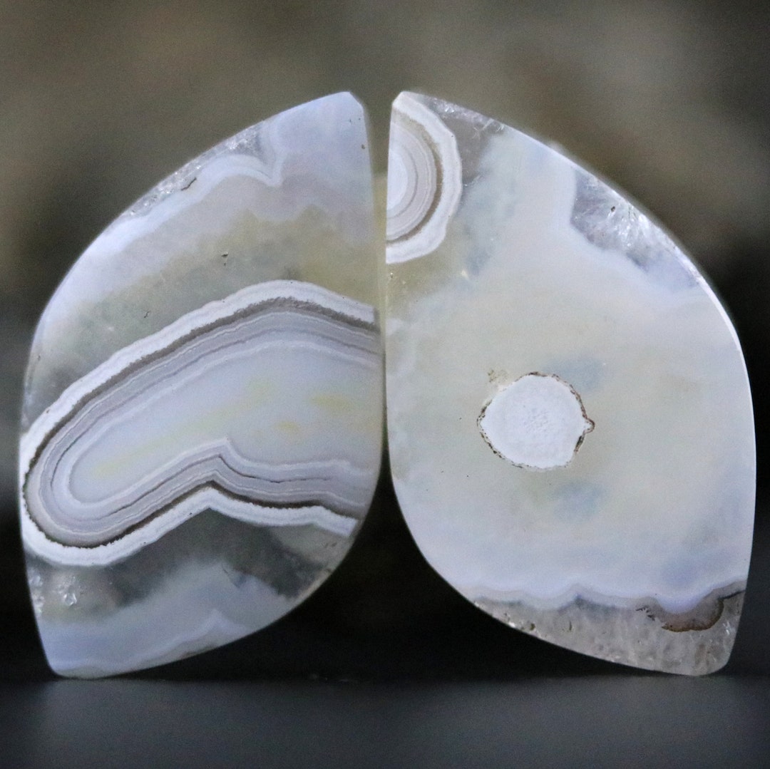 White Tubular Agate Gemstone Pair Wire Wrapping and Setting Earring and ...