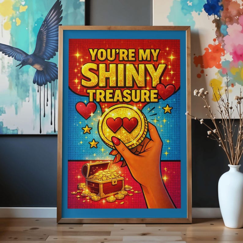 Shiny Treasure Art Print – Valentine's Gift for Coin Collectors Digital ...
