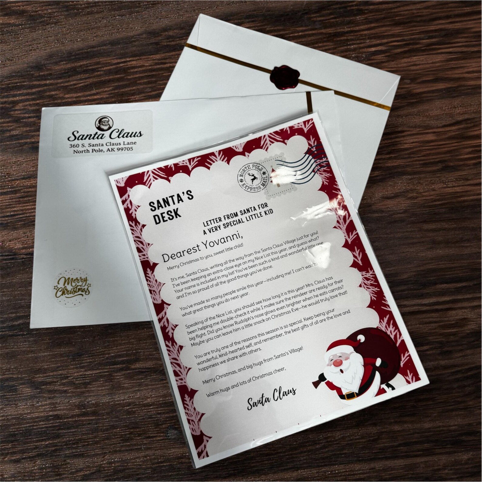 Personalized Santa Letter • Christmas Keepsake (digital Download or ...