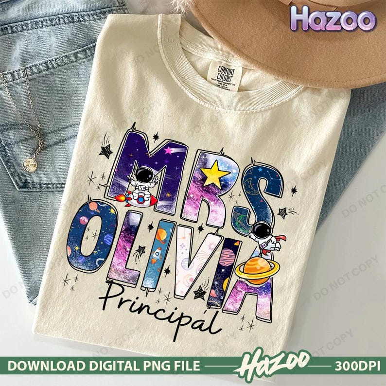 Custom Space Theme School Principal Png, Astronaut Teacher Tee, Back to ...