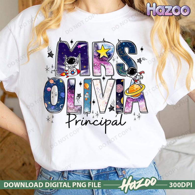 Custom Space Theme School Principal Png, Astronaut Teacher Tee, Back to ...