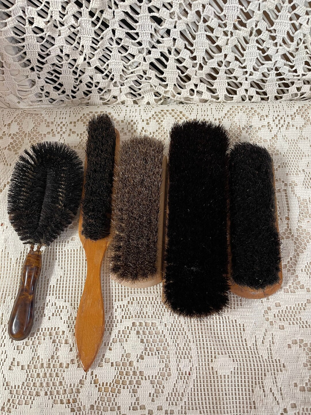 Bx VINTAGE Black Bear Bristle /horse Hair Bristle Makers Marks Valet ...