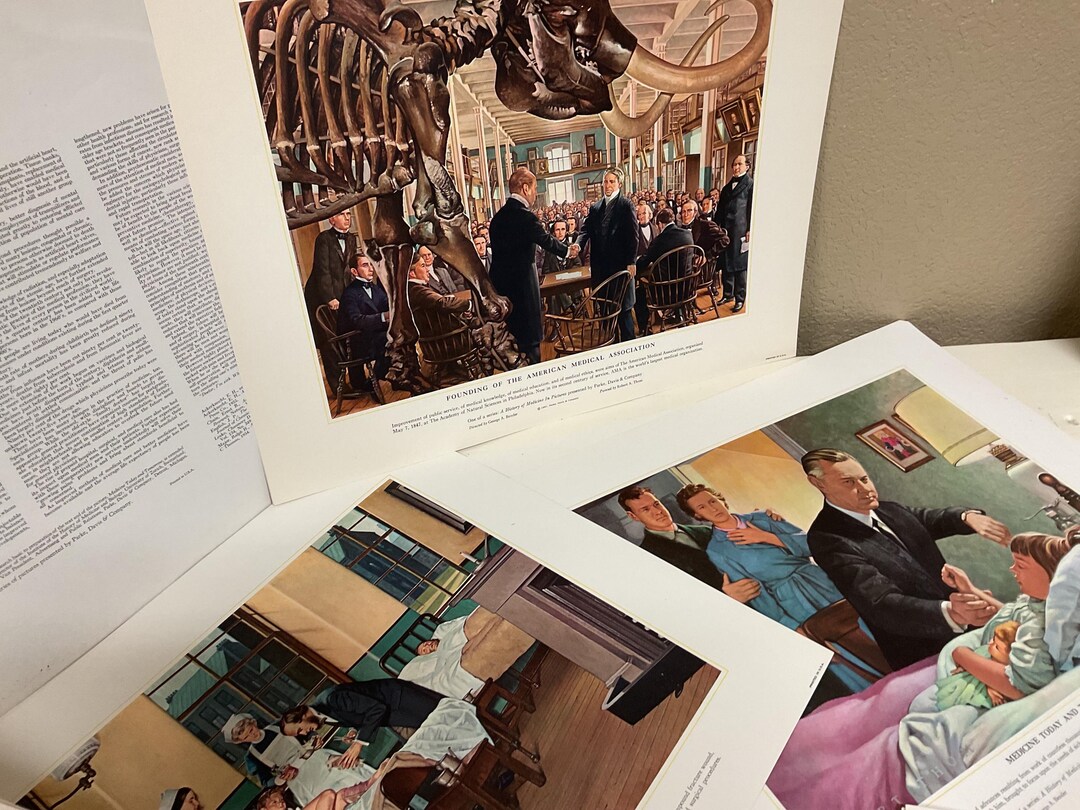 Vintage 1957-1964 History of Medicine Prints by Robert Thom With ...