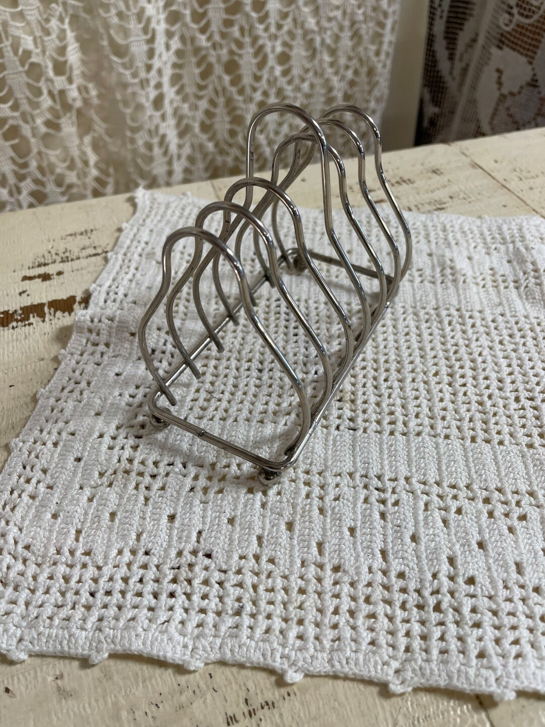 Silver Plate Vintage Toaster Holder Server Stand With Handle Patina ...