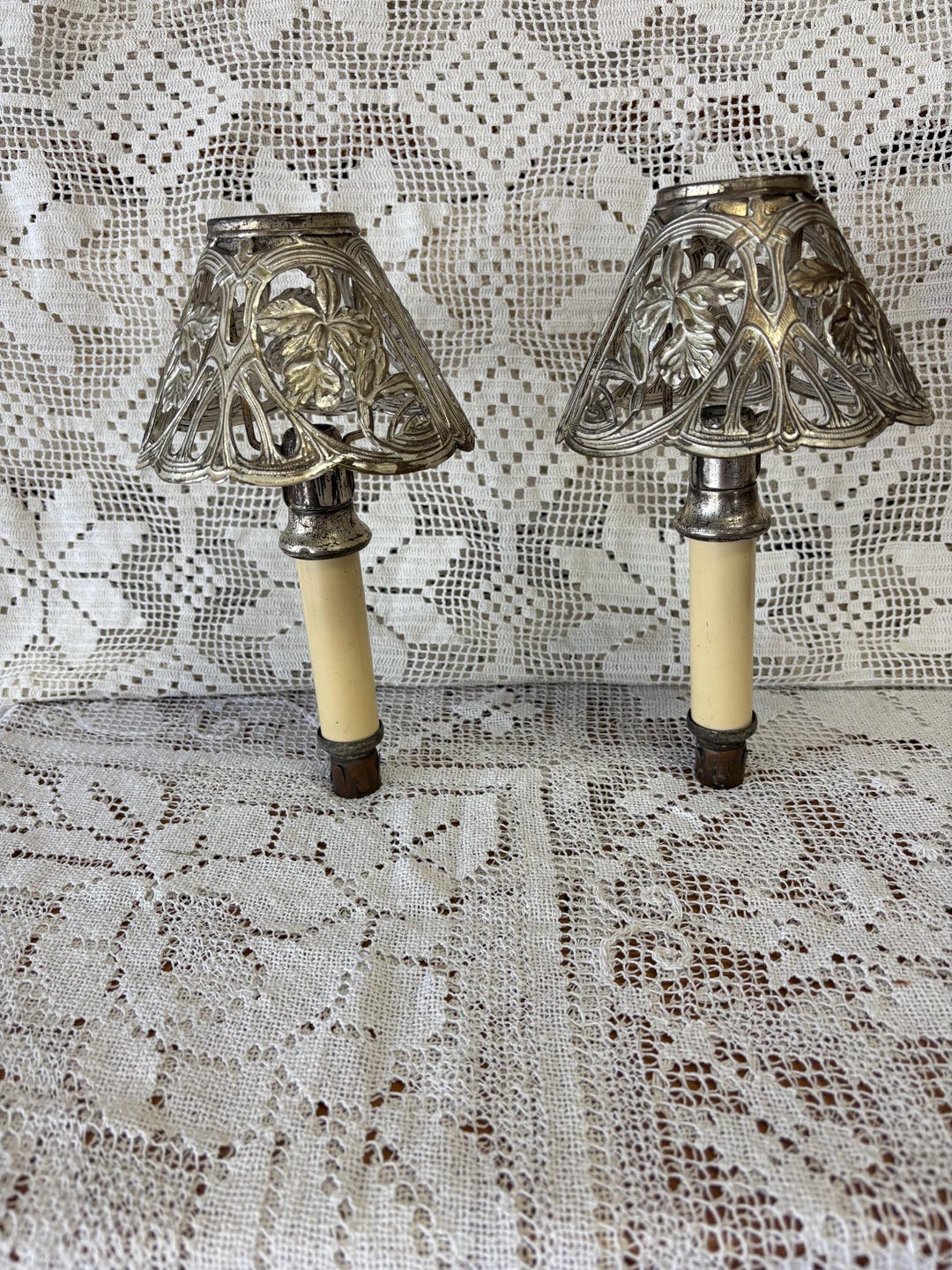 Vintage Pair Spring Loaded Candle Stick Holders/candlestick Adapters ...
