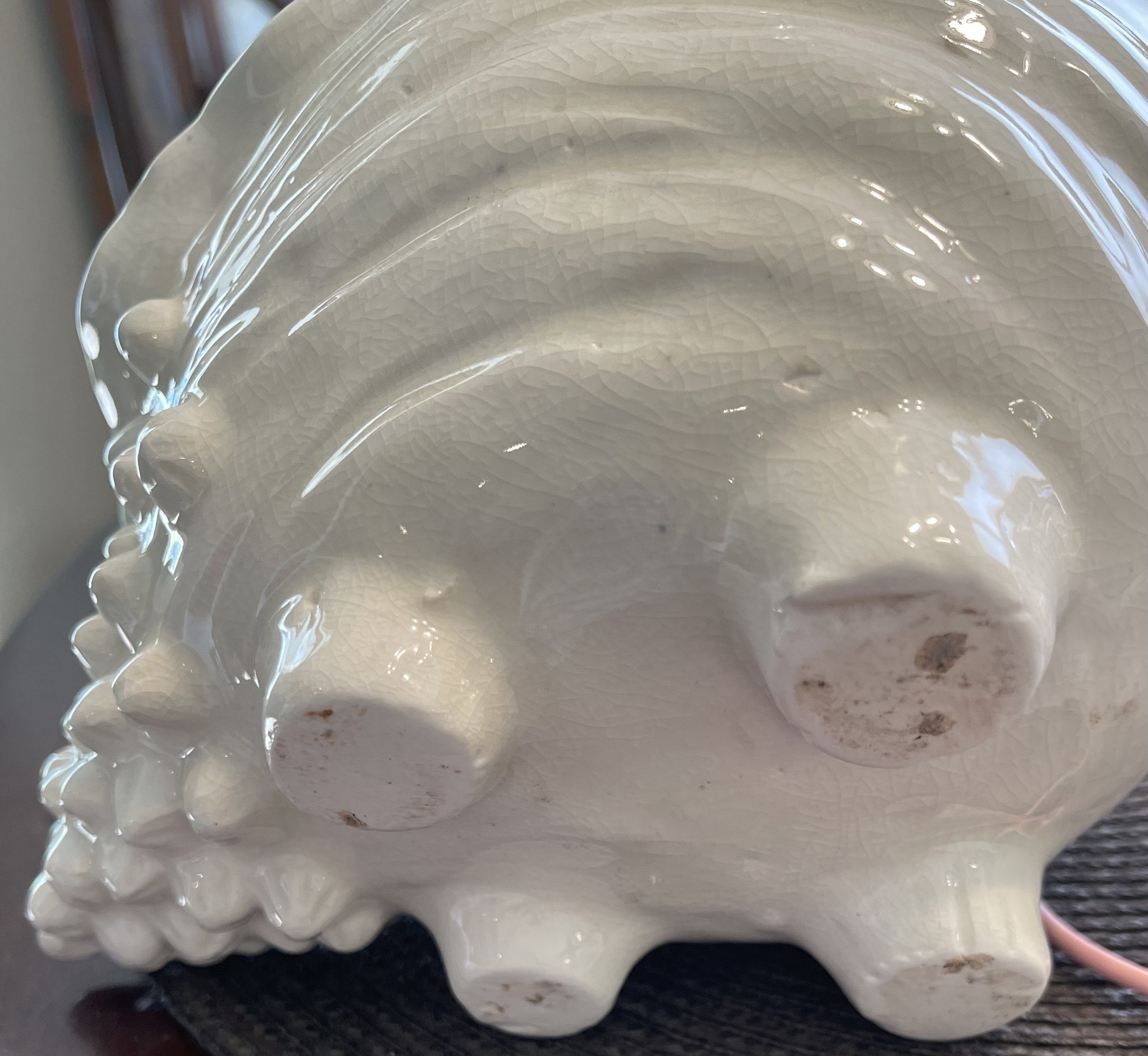 Conch White Conch Sea Shell Shape Vintage Ceramic Pottery Planter Bowl ...