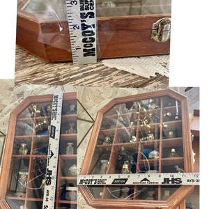 VINTAGE 22 Miniature Bottles Displayed in A Wooden Wall Mount Shadow ...