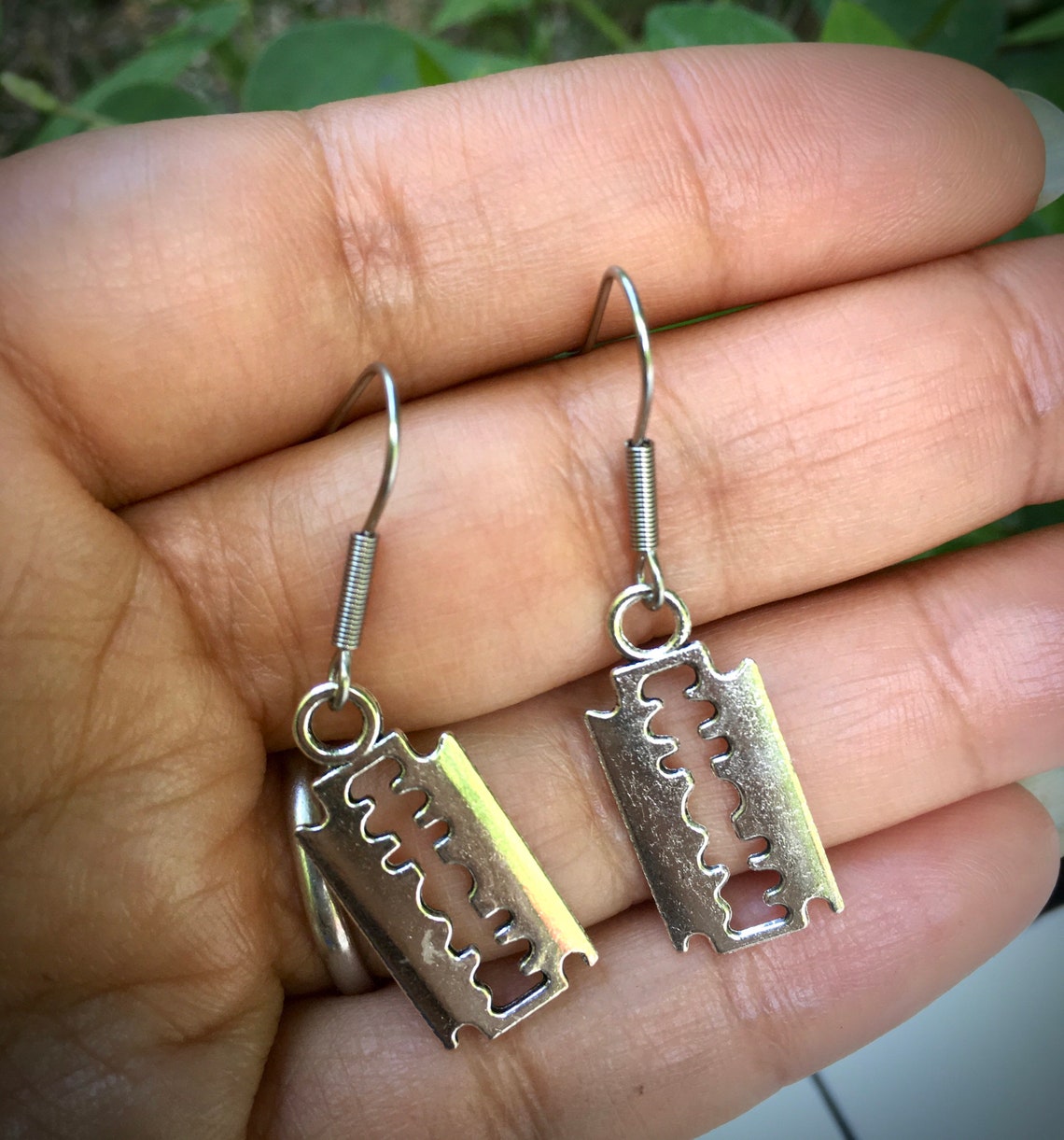 Razor blade earrings punk earrings | Etsy