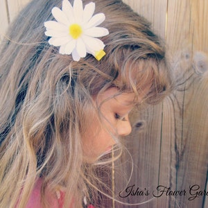 White Daisy Hair Clip, Daisy Hair Accessories, Daisy Flower Hair ...