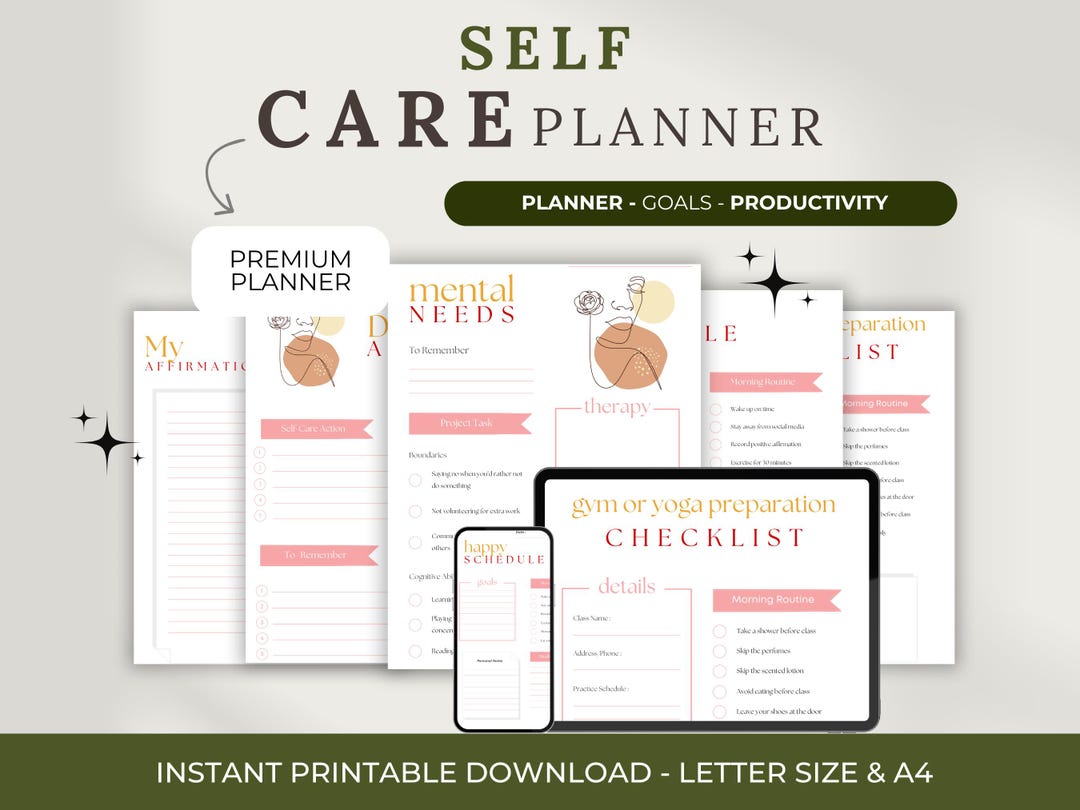 Self Care Daily Planner | Digital Wellness Planner | Mindfulness ...