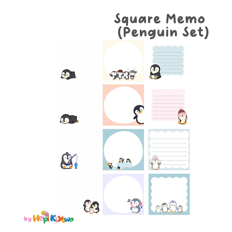 Printable Penguin Set Square Memo Pad - Etsy