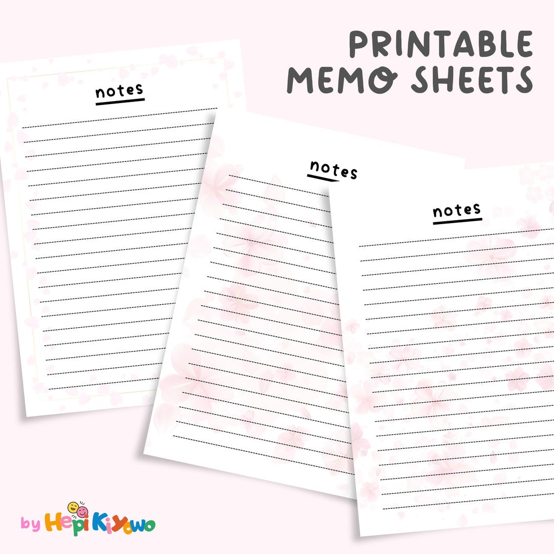 Cherry Blossom Printable Memo Sheets – 18 Sakura Writing Papers - Etsy