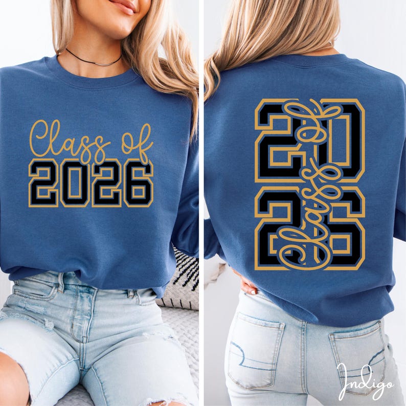 Class of 2026 High School Senior Sweatshirt | Senior 26 Cursive Varsity ...