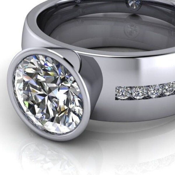 Wide Bezel Ring - Etsy