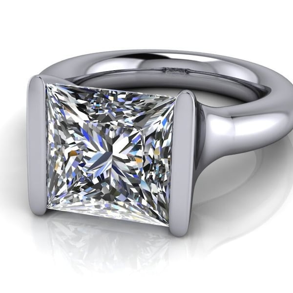 Tension Set Ring - Etsy