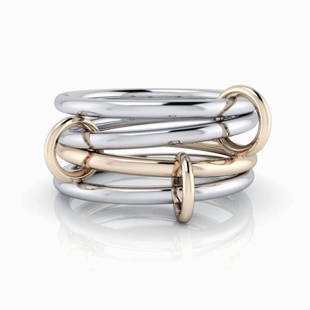 Connected Stacking Rings, Layering Rings, Two Tone Linked Rings ...