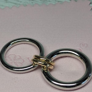 Connected Rings, Two Tone Multi-band Ring Sterling Silver Stacking ...