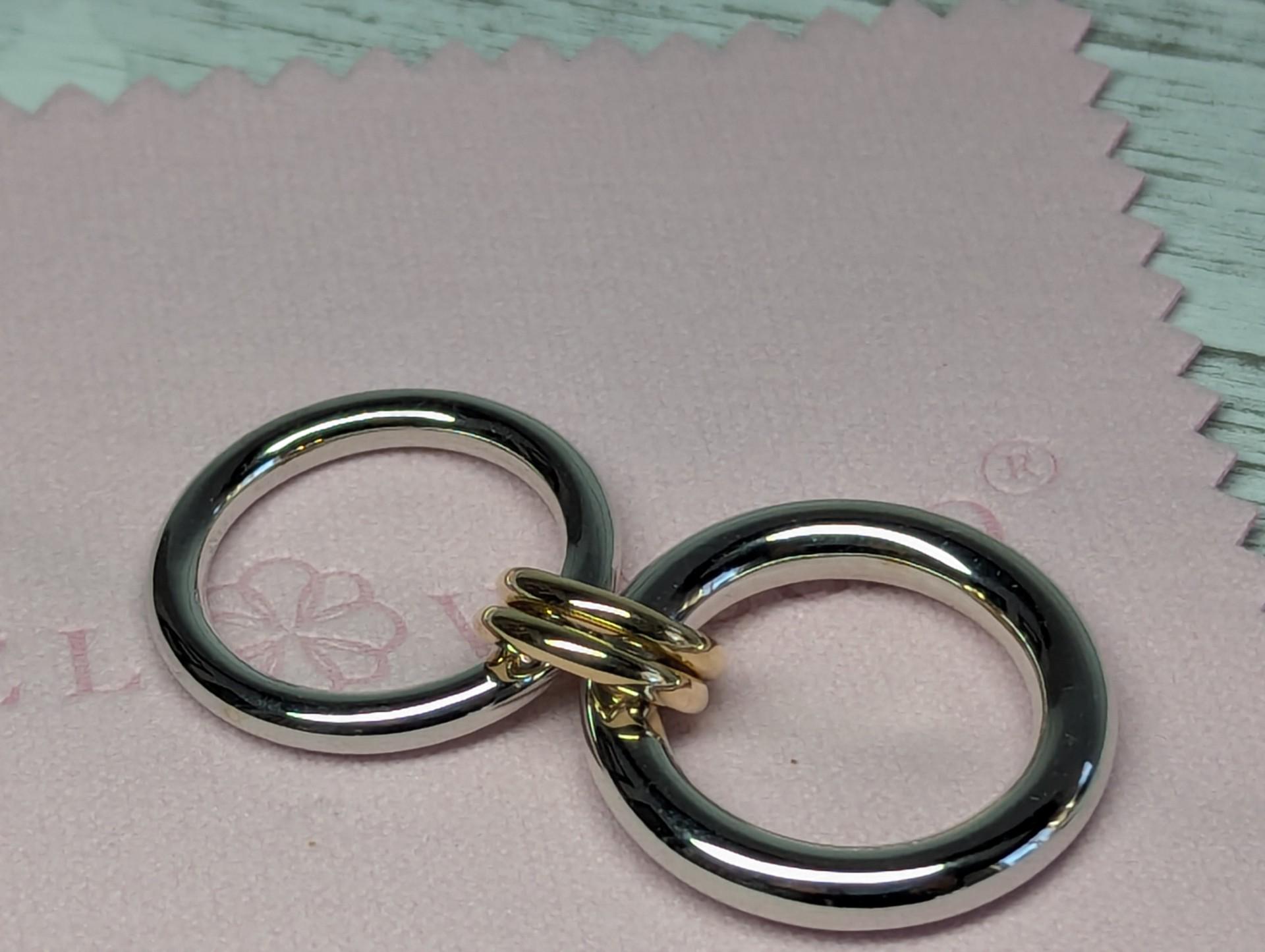 Connected Rings, Two Tone Multi-band Ring Sterling Silver Stacking ...