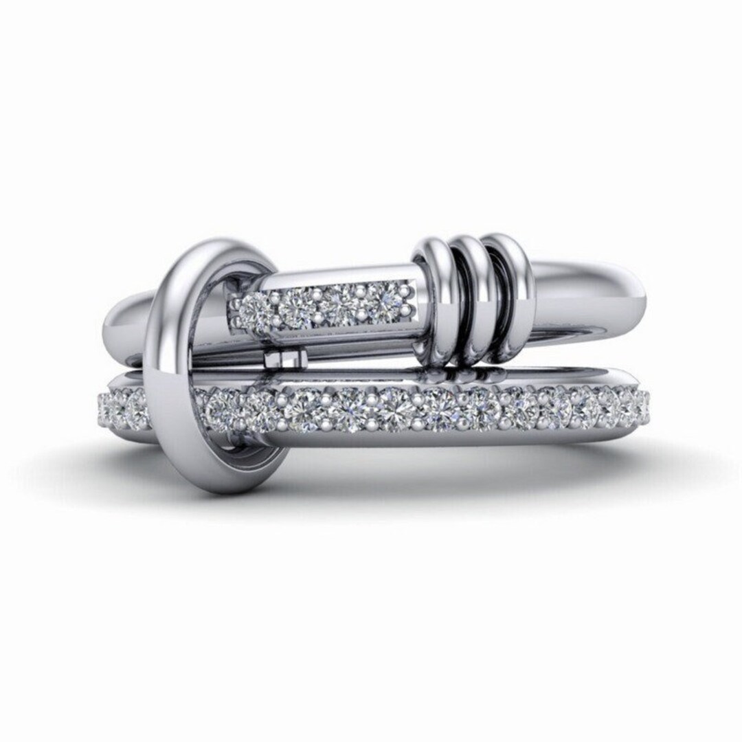 Silver Connected Rings, Stacking Rings, Linked Bands, Bel Viaggio ...