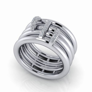 Anniversary Band Connected Rings, Diamond Ring, Gold Linked Rings ...