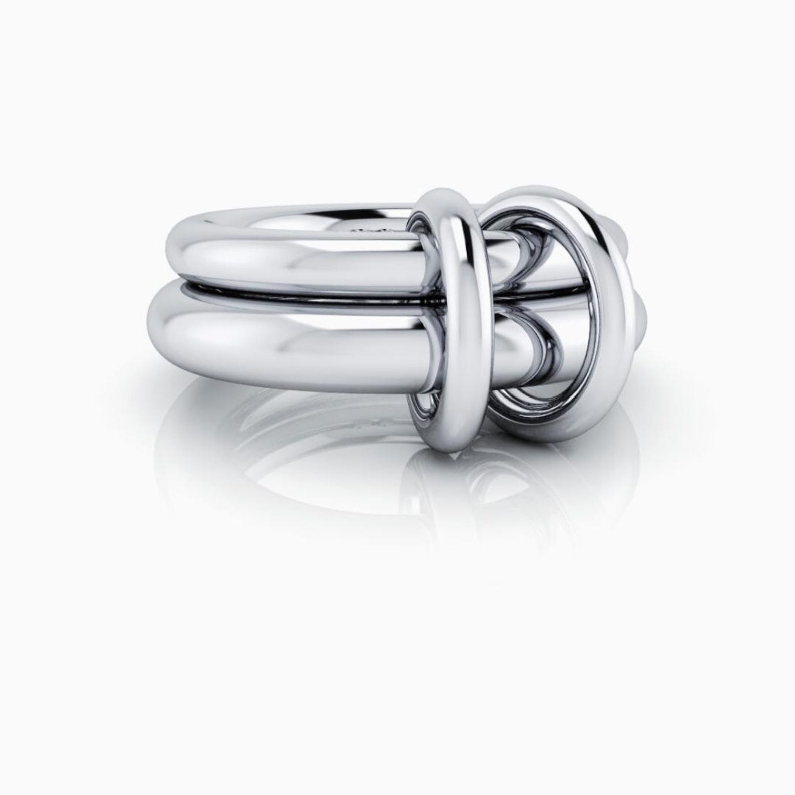 Connected Rings, Two Tone Multi-band Ring Sterling Silver Stacking ...