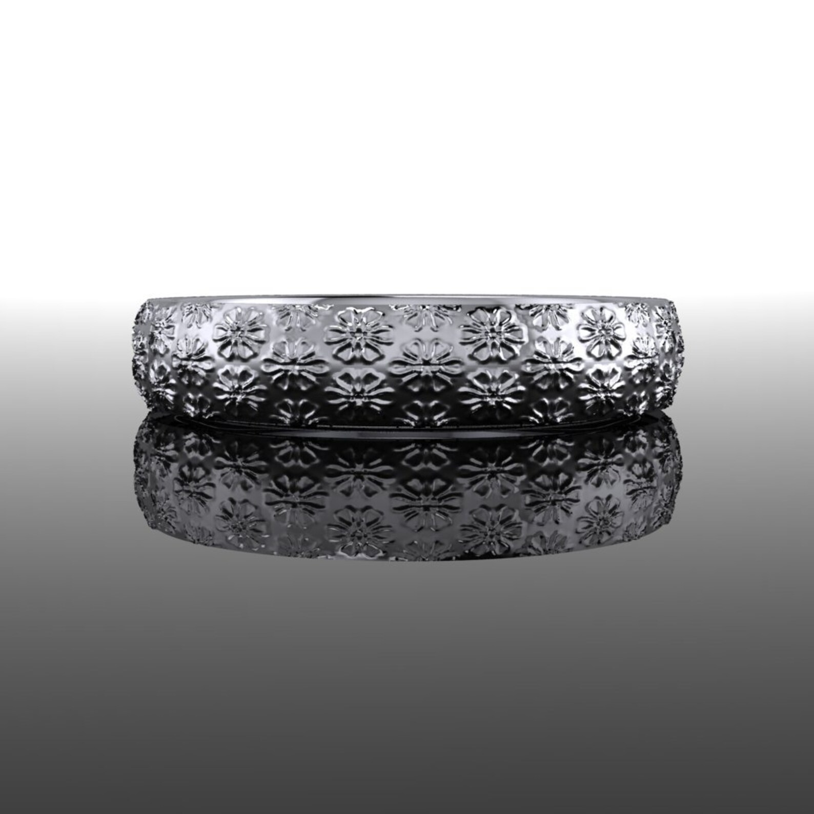 Women's Wedding Band Gold Band Flower Ring - Etsy