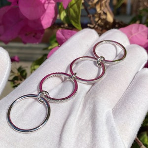 Connected Stacking Rings Solid Gold Linked Rings, Diamond Bands - Etsy