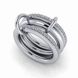 Connected Multi-ring Band Stacking Rings Silver Linked Rings - Etsy