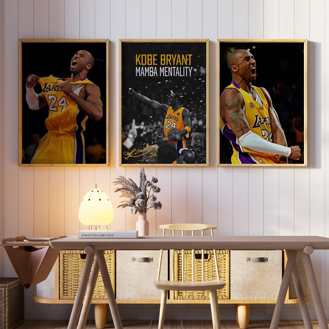 Kobe Bryant Poster, Bryant Lakers, Framed NBA Basketball Print ...