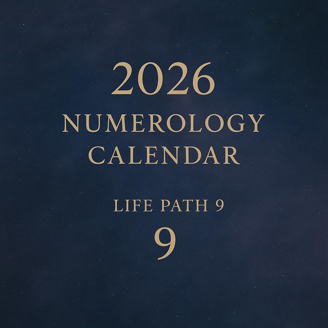 Numerology Calendar 2026 for Life Path 9 • Digital • Monthly Guidance ...