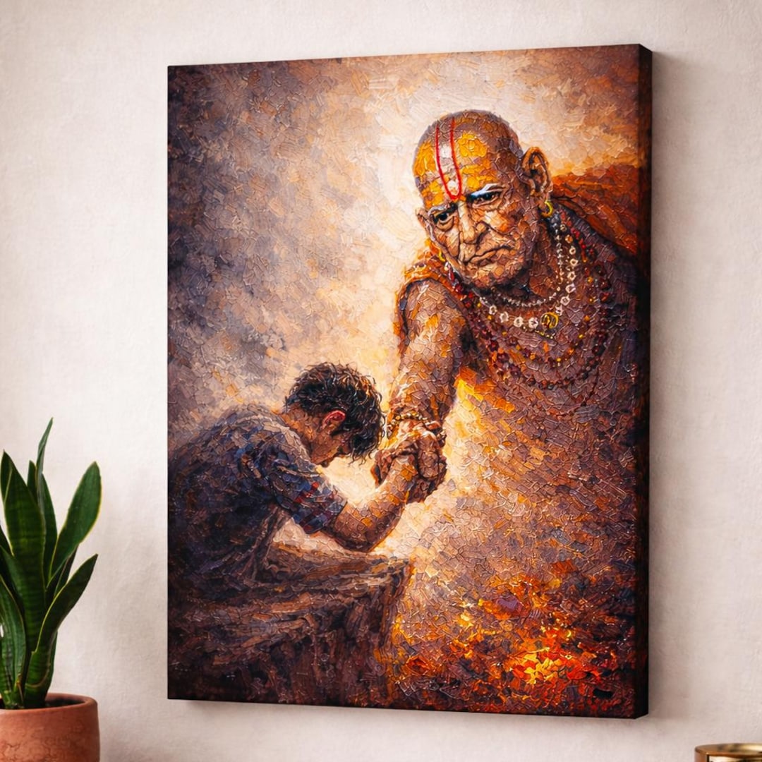 Shri Swami Samarth Blessing Canvas Wall Art | Akkalkot Swami Spiritual ...