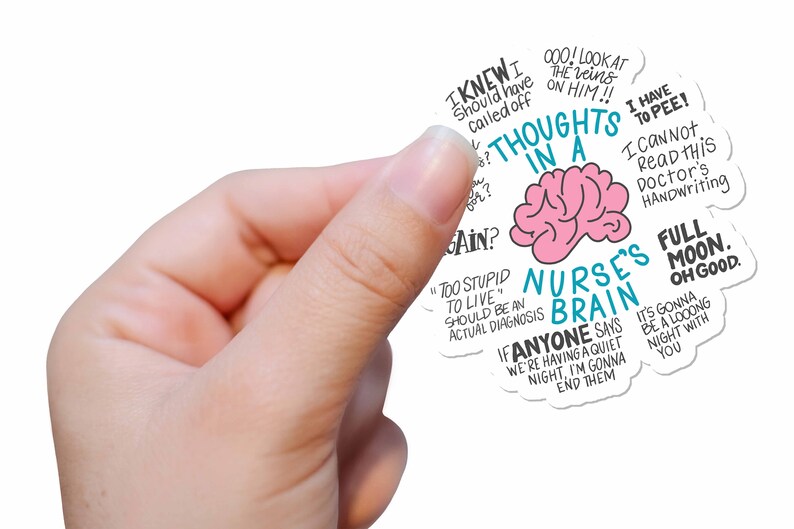 Nurse Brain Vinyl Sticker | Funny RN Gift, Laptop Decal - Etsy