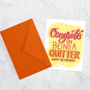 Funny Retirement Card: Congrats on Being a Quitter - Etsy