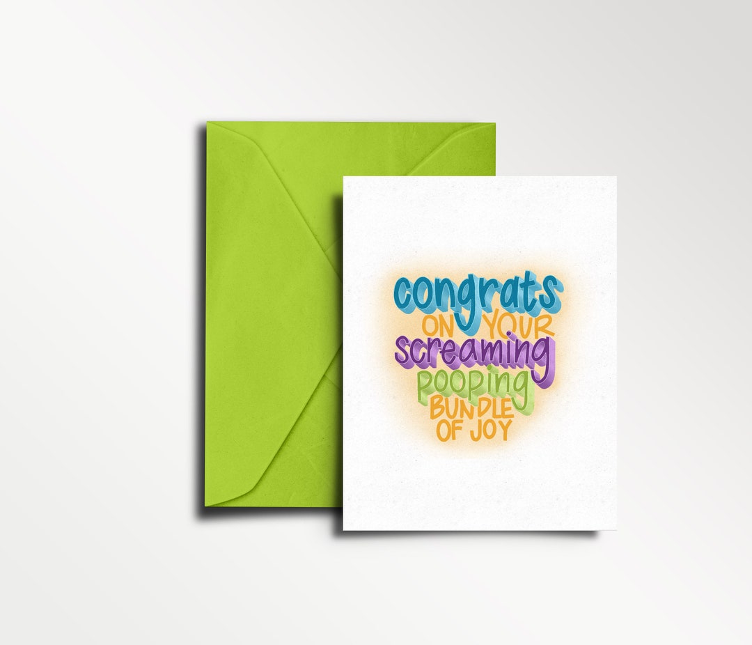 New Baby Screaming Pooping Bundle of Joy Greeting Card - Etsy
