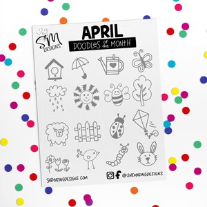 Doodle of the Month-April Theme | Etsy