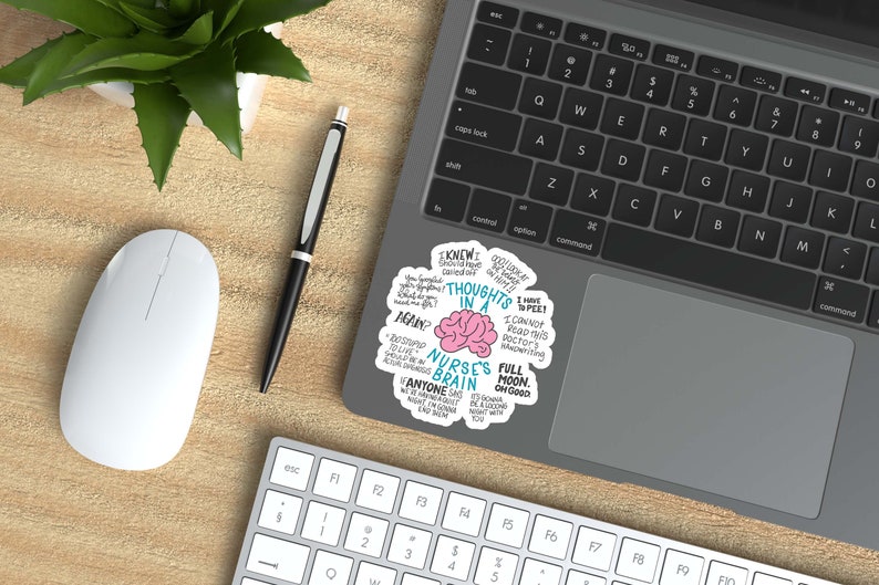 Nurse Brain Vinyl Sticker | Funny RN Gift, Laptop Decal - Etsy