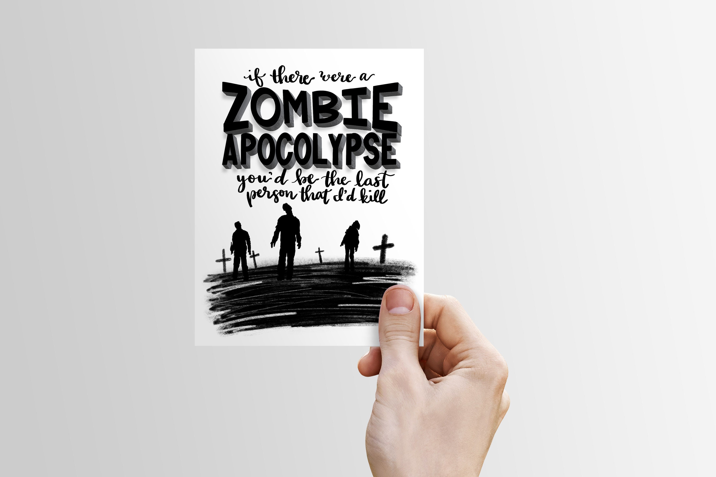 Zombie Apocalypse Card Funny Card, Friend, Sarcastic - Etsy