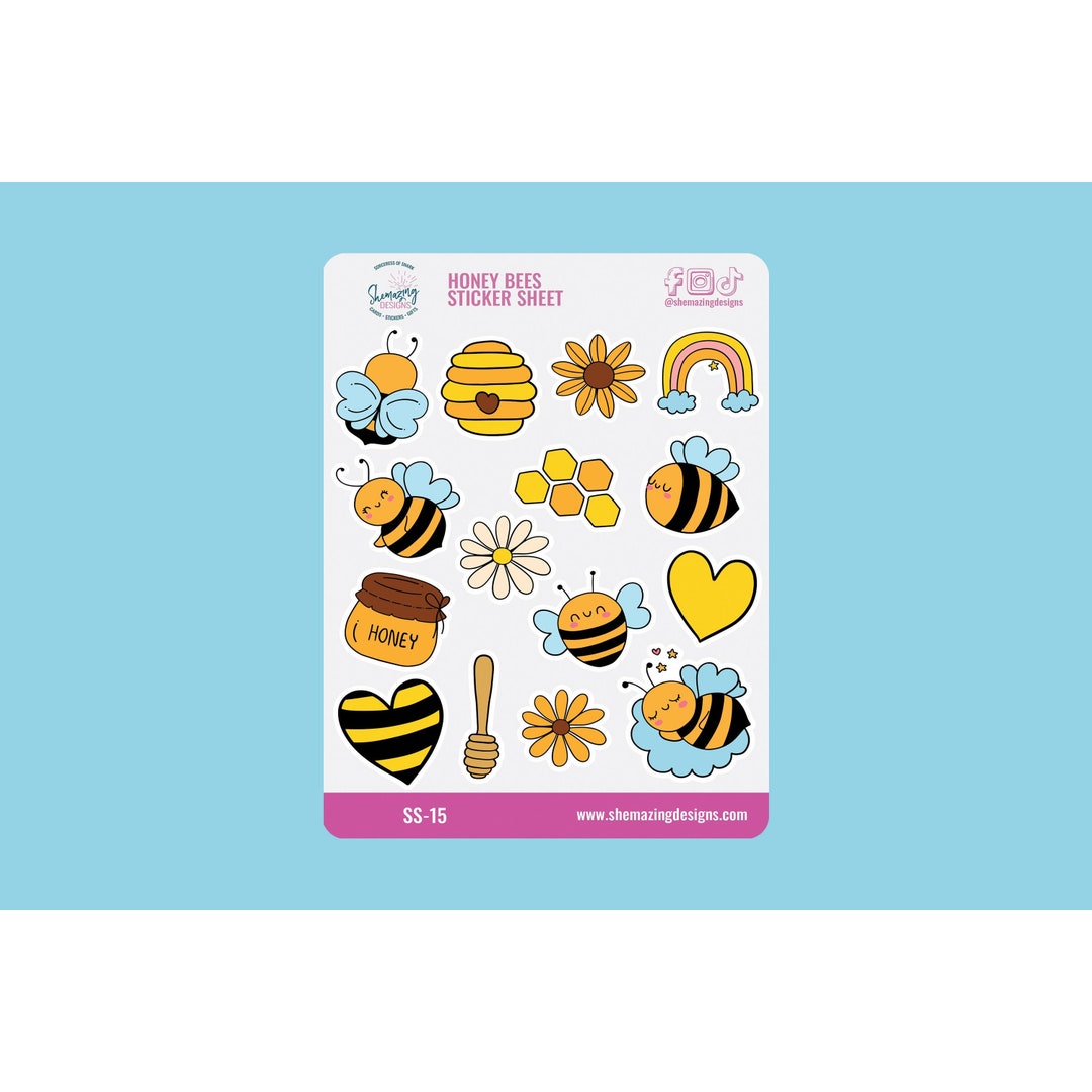 Honey Bees Sticker Sheet Planners Planner Scrapbooking - Etsy