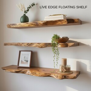 Floating Shelf, Sound Wave Art, Wall Hanging, Wall Shelf, Live Edge ...
