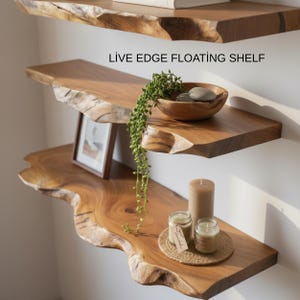 Floating Shelf, Sound Wave Art, Wall Hanging, Wall Shelf, Live Edge ...